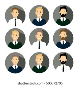 Men Icons Set Flat Design Style Stock Vector (Royalty Free) 500872705 ...