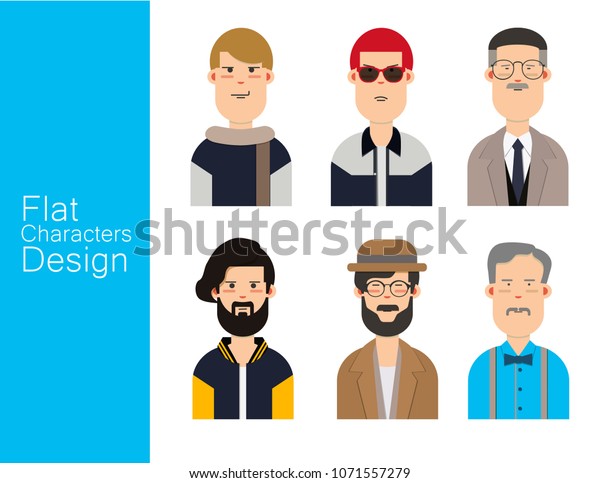 Men Illustration Avatar Vector Set Stock Vector (Royalty Free ...