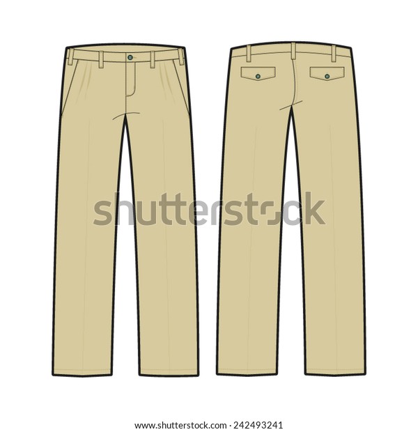 Men Khaki Trousers Vector Template Stock Vector (Royalty Free) 242493241