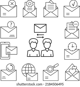 Men Message Exchange Icon Collection Other Stock Vector (Royalty Free ...
