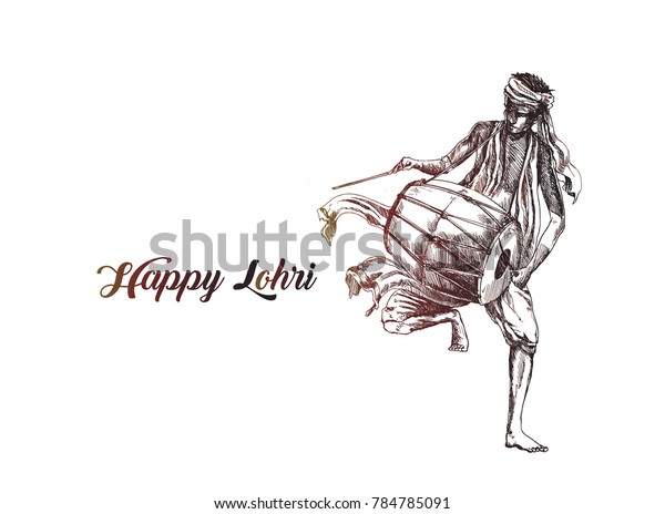 Men Playing Dhol Tasha Indian Festival Stock Vector (Royalty Free ...