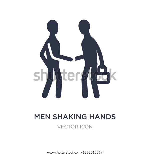 Men Shaking Hands Icon On White Stock Vector (Royalty Free) 1322015567 ...