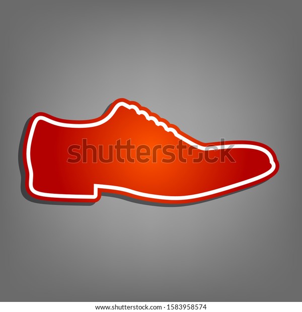 Men Shoes Sign Flat Red Icon Stock Vector (Royalty Free) 1583958574 ...