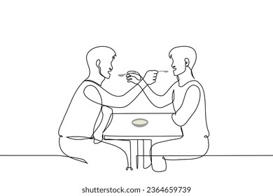Sharing Food Drawing