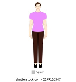 Men Square Body Shape Character Male Stock Vector (Royalty Free ...