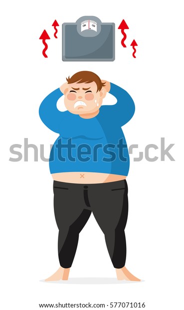Men Suffering Weight Gain Vector Eps10 Stock Vector (Royalty Free ...