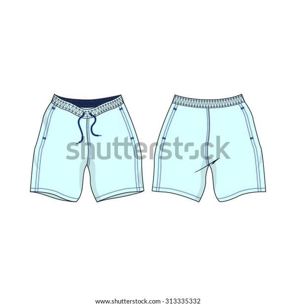 Men Swim Shorts Vector Template: vector de stock (libre de regalías ...