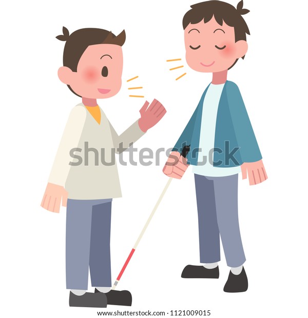 Men Talk Visually Impaired Stock Vector (Royalty Free) 1121009015 ...