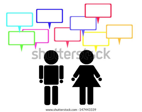 Men Women Dialog Box Vector Art Stock Vector (Royalty Free) 147443339 ...