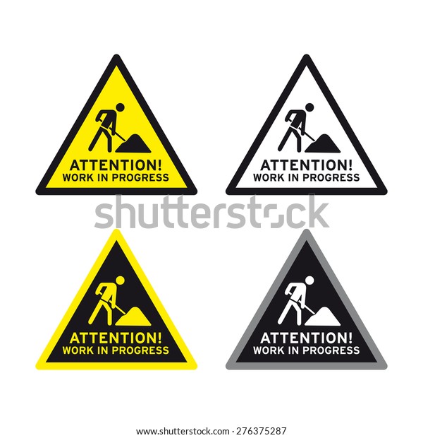 Men Work Traffic Sign Vector Set Stock Vector (Royalty Free) 276375287 ...