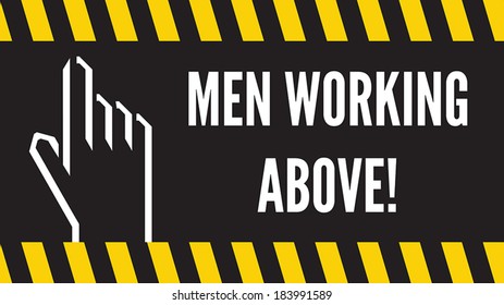 Men Working Above Sign Stock Vector (Royalty Free) 183991589 | Shutterstock