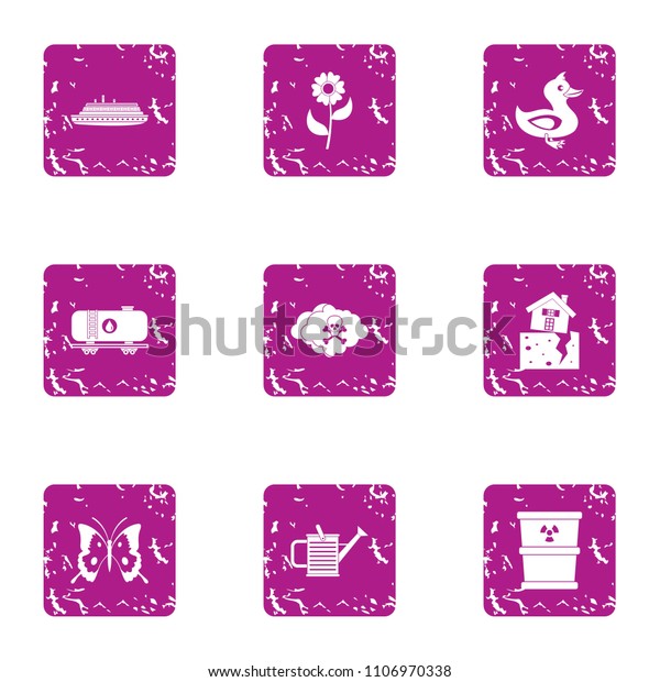 Menace Icons Set Grunge Set 9 Stock Vector (Royalty Free) 1106970338 ...