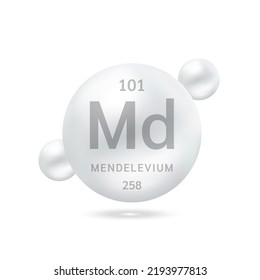 Mendelevium Molecule Models Silver Chemical Formulas Stock Vector ...