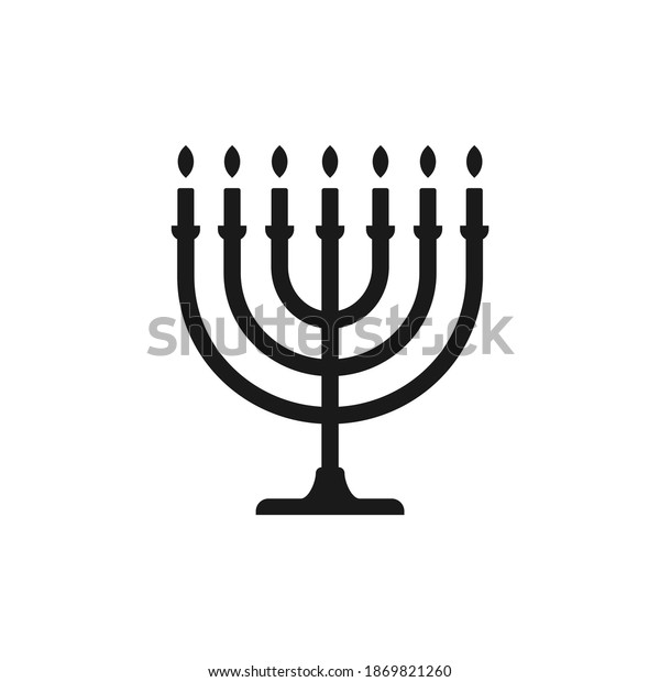 Menorah Icon Design Isolated On White Stock Vector (Royalty Free ...