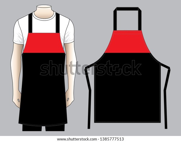 Mens Apron Design Vector Black Red Stock Vector (Royalty Free ...