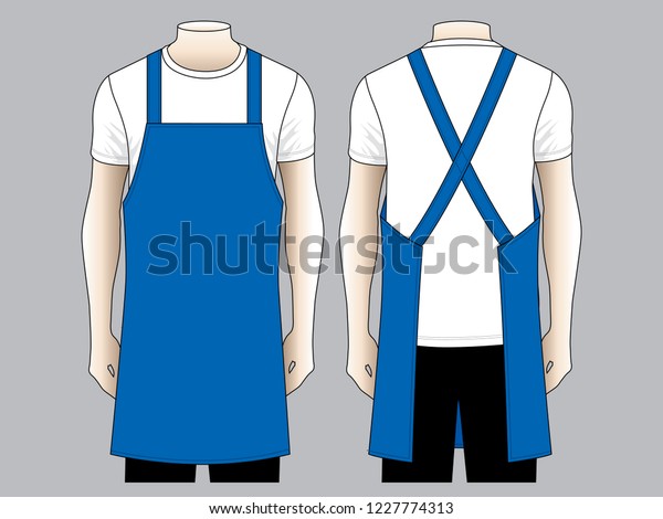 Mens Blank Blue Apron Vector Templatefront Stock Vector (Royalty Free ...