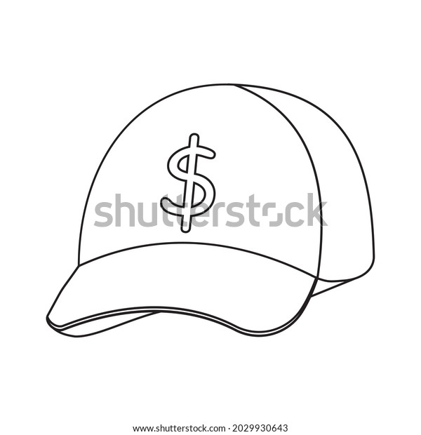 Mens Cap Dollar Sign Black Outline Stock Vector (Royalty Free ...