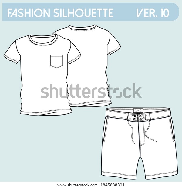 Mens Clothing Set Front Back Side Stock Vector (Royalty Free) 1845888301