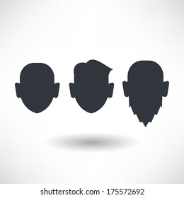Mens Head Icon Stock Vector (Royalty Free) 175572692 | Shutterstock