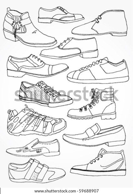 Mens Shoes Outline Stock Vector (Royalty Free) 59688907