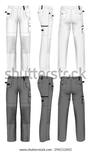 Mens Working Trousers Design Template Front Stock Vector (Royalty Free ...