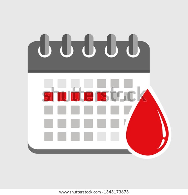 Menstruation Calendar Red Signs Menstrual Cycle Stock Vector Royalty