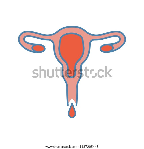 Menstruation Color Icon Menstrual Bleeding Vaginal Stock Vector ...