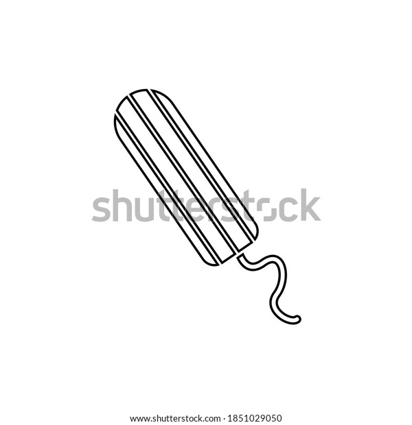 Menstruation Sanitary Tampon Vector Flat Outline Stock Vector (Royalty ...