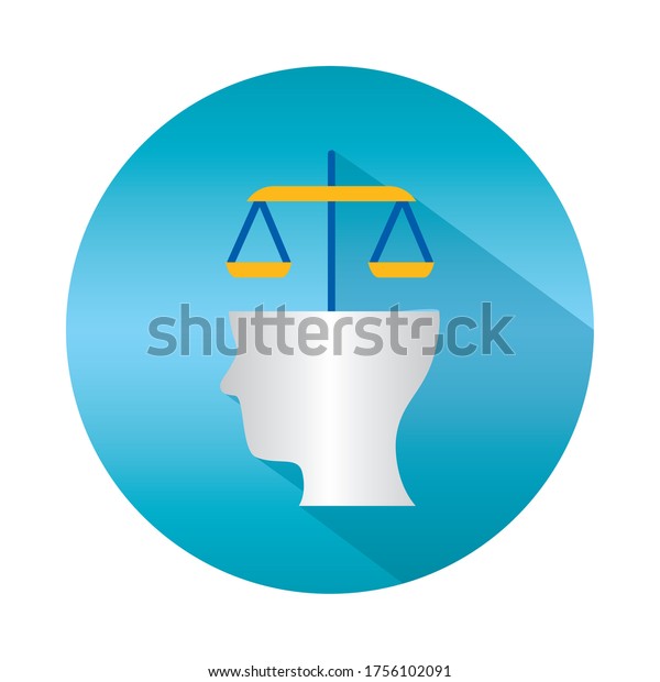 Mental Health Concept Head Scale Icon Stock Vector (Royalty Free ...