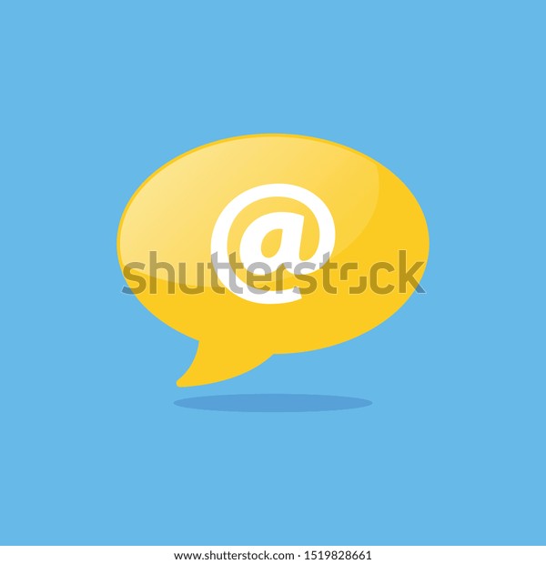 Mention Symbol Speech Bubble Stock Vector (Royalty Free) 1519828661 ...