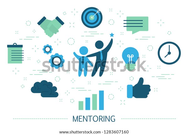 Mentoring Concept Giving Advice Career Success Stock Vector (Royalty ...