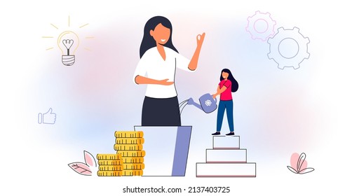 Mentorship Flat Design Vector Illustration Concept Stock Vector ...