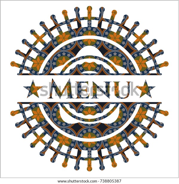 Menu Arabic Style Emblem Arabesque Decoration Stock Vector (Royalty ...