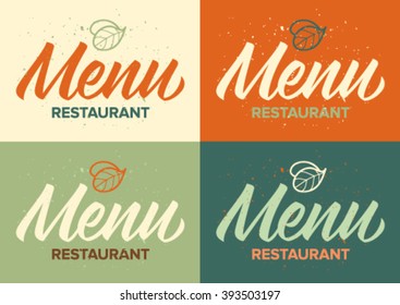 Menu Calligraphy Restaurant Word Leaf Stock Vector (Royalty Free ...