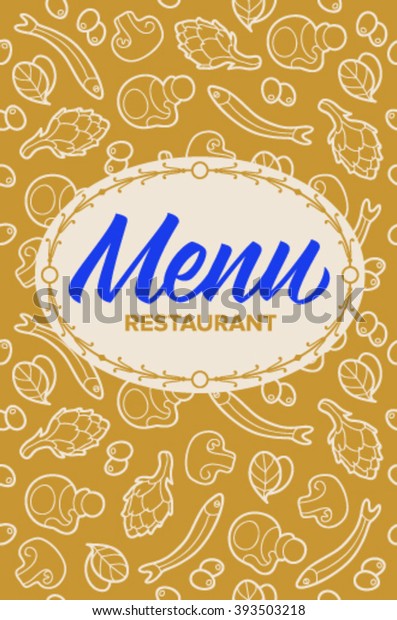 Menu Calligraphy Restaurant Word Vegetable Pattern 库存矢量图（免版税）393503218 ...