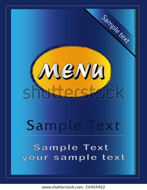 Menu Card Blue Stock Vector (Royalty Free) 56404462 | Shutterstock