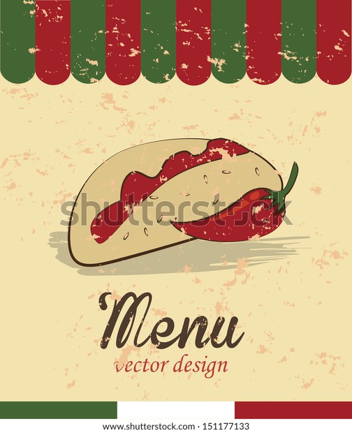 Menu Design Label Over Cream Background Stock Vector (Royalty Free ...