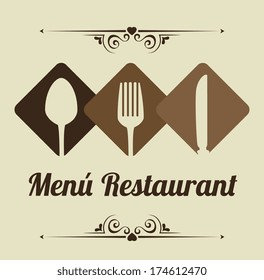 Menu Design Over Beige Background Vector Stock Vector (Royalty Free ...