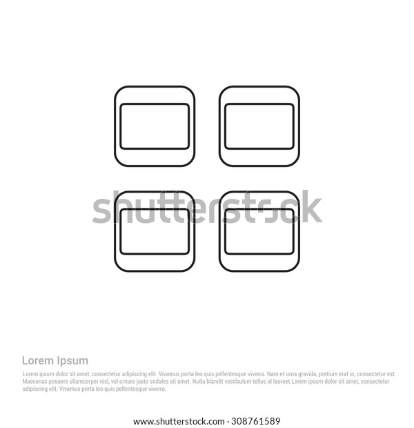 Menu Expand Outline Icon Vector Illustration Stock Vector (Royalty Free ...