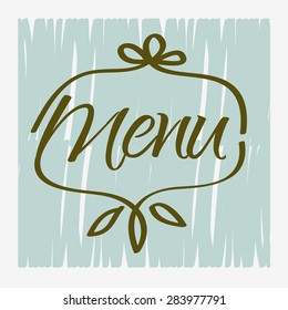 Menu Hand Drawn Calligraphic Illustration Logo Stock Vector (Royalty ...