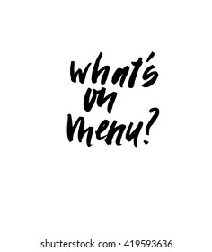 Menu Hand Lettering Isolated Design Element Stock Vector (Royalty Free ...