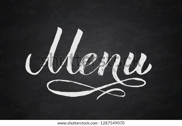 Menu Hand Written Word On Chalkboard Stock Vector (Royalty Free) 1287549070
