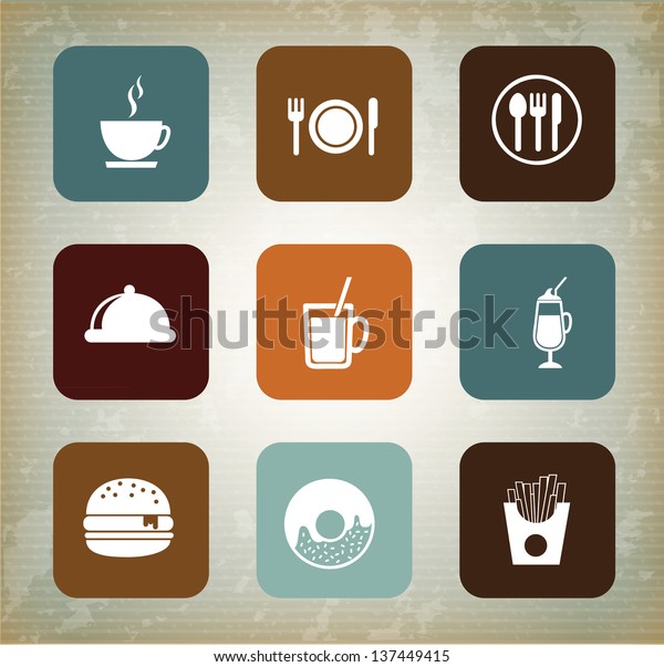 Menu Icons Over Vintage Background Vector Stock Vector (Royalty Free ...