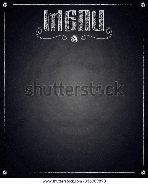 Menu Restaurant On Black Chalkboard Background Stock Vector (Royalty ...