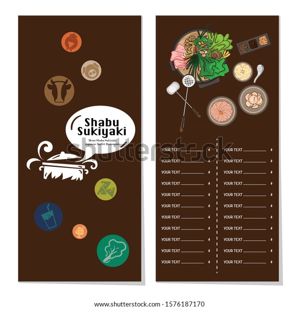 Menu Shabu Sukiyaki Restaurant Template Design Stock Vector (Royalty ...