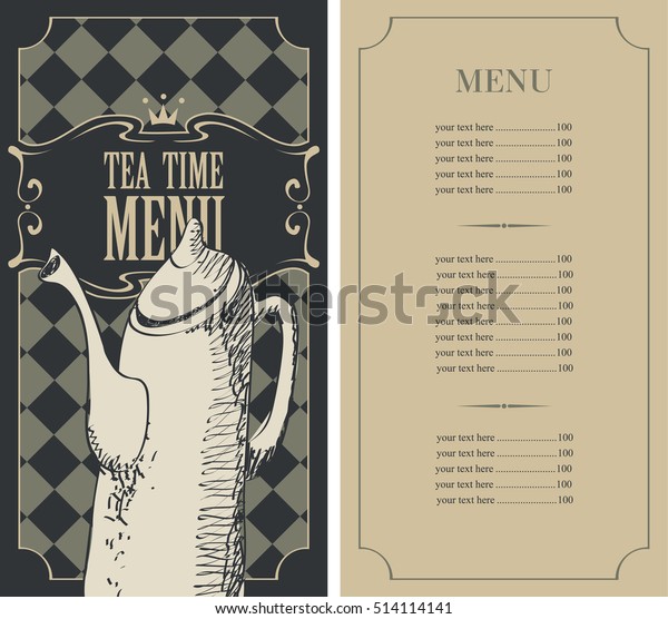 Menu Tea Time Price List Kettle 스톡 벡터(로열티 프리) 514114141 | Shutterstock