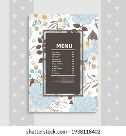 Menu Template Floral Border Stock Vector (Royalty Free) 1938118402 ...