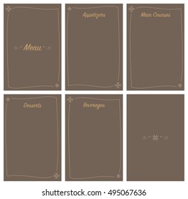 Menu Template Including Cover Page Appetizers: Vector có sẵn (miễn phí ...