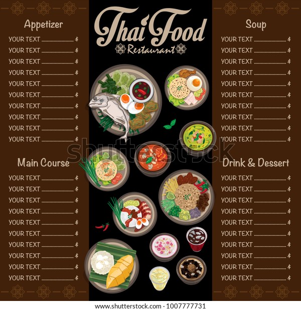 menu thai food design template graphic