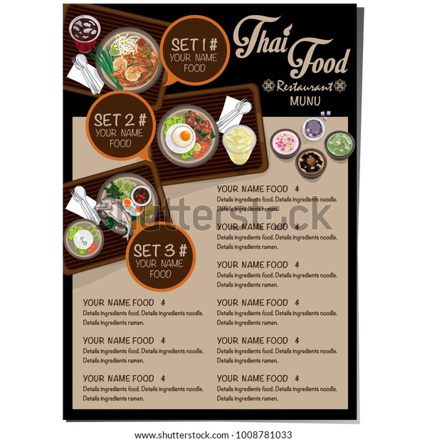 menu thai food design template graphic